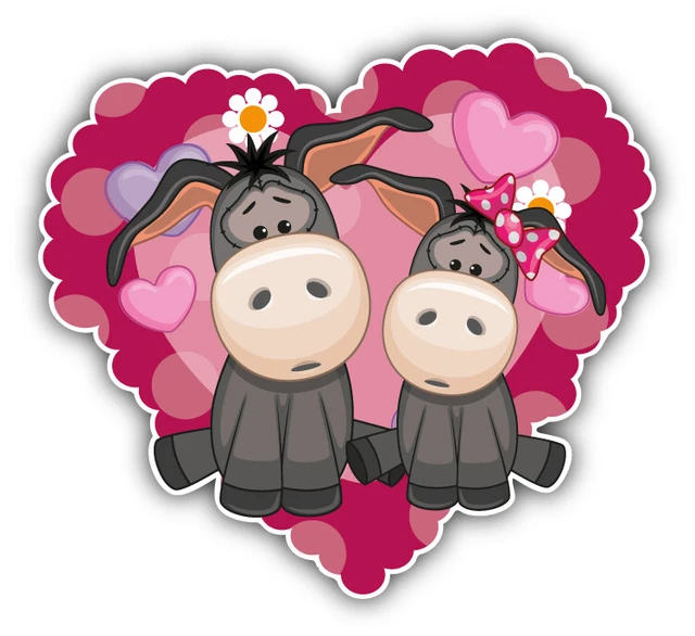 DOPASTICKER Donkey In Love Car Sticker Decal Phone Decal Water Bottle ...