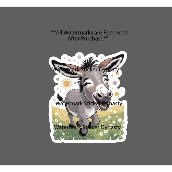 DOPASTICKER Donkey Sticker Farm Animal Cute Pasture Sticker Phone ...