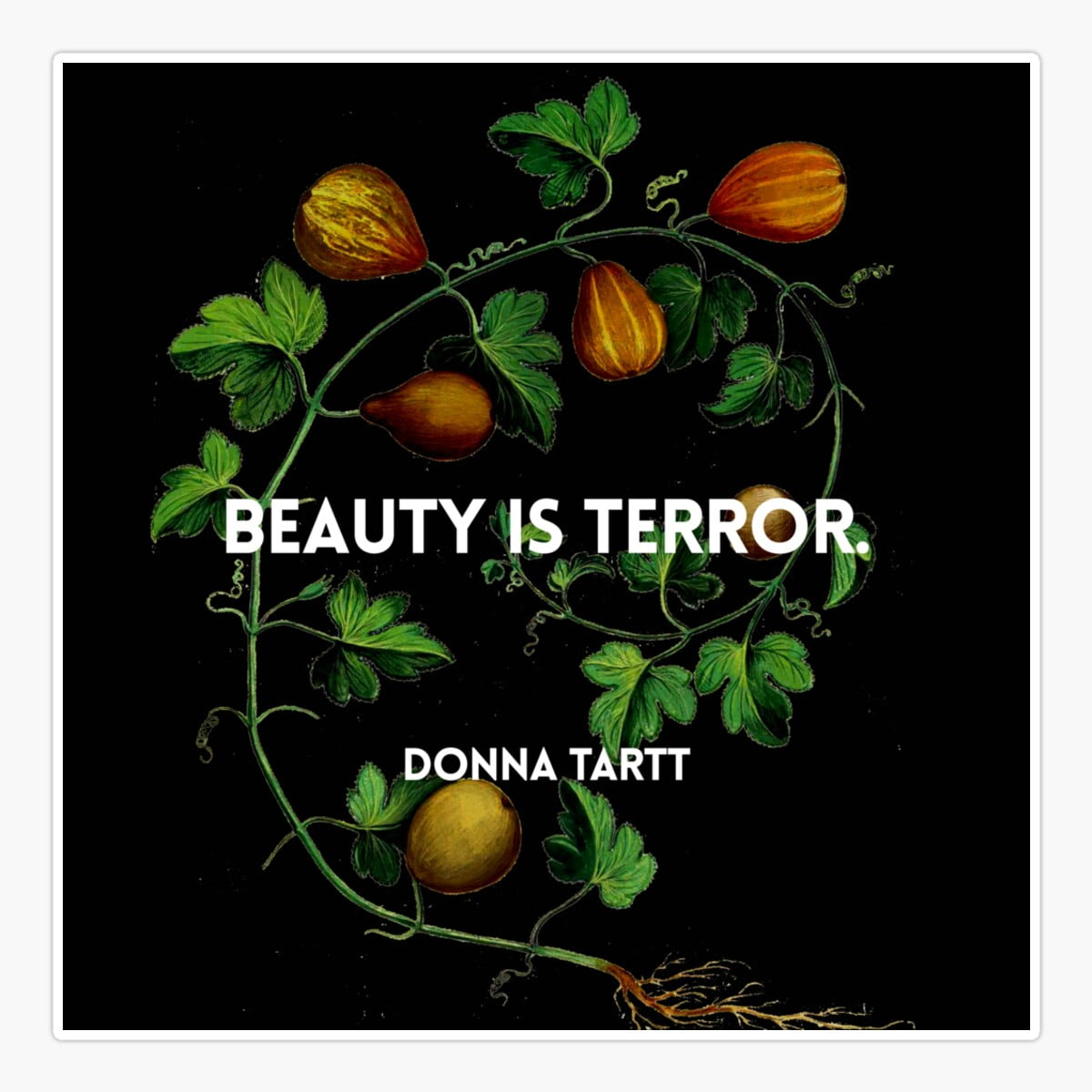DOPASTICKER Donna Tartt, Beauty Is Terror Quote Sticker, Phone Sticker ...