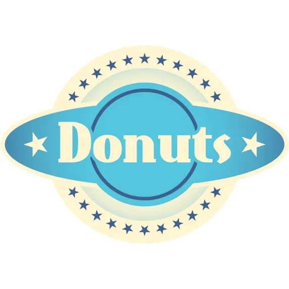 DOPASTICKER Donuts Blue Sticker Decal Phone Decal Water Bottle Stickers ...