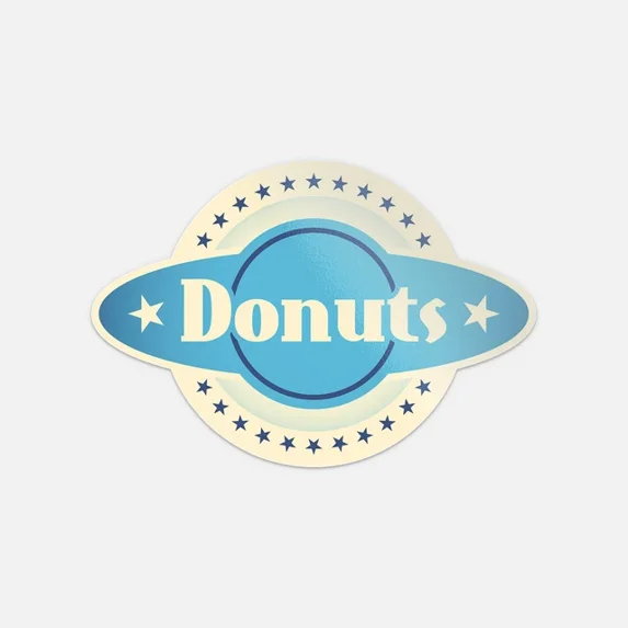 DOPASTICKER Donuts Blue Sticker Phone Decal Water Bottle Stickers, Cars ...