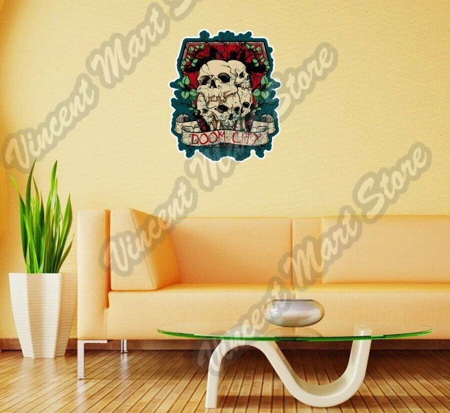 DOPASTICKER Doom City Death Skull Bones Gift Idea Wall Sticker Room ...