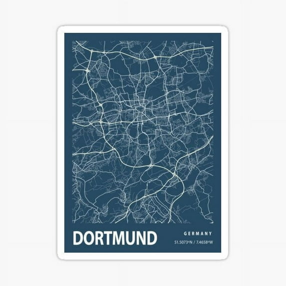 DOPASTICKER Dortmund Blueprint City Map Sticker Phone Decal Water ...