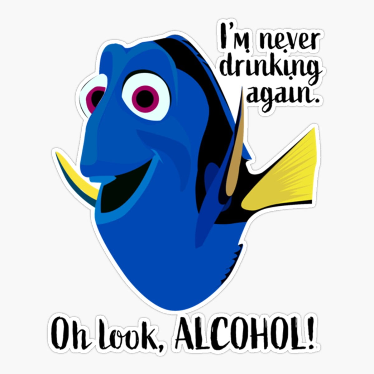 DOPASTICKER Dory I M Never Again Sticker, Phone Sticker Car Stickers ...