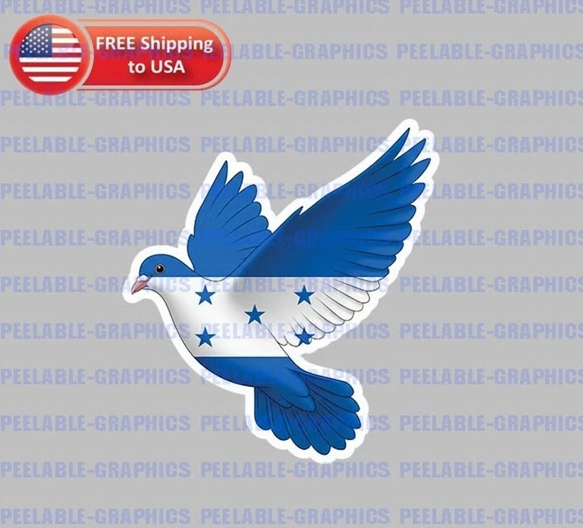 DOPASTICKER Dove Honduras Flag Honduran Sticker Phone Sticker, Latop ...