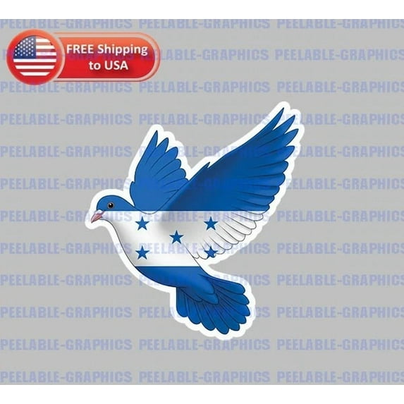 DOPASTICKER Dove Honduras Flag Honduran Sticker Phone Sticker, Latop ...
