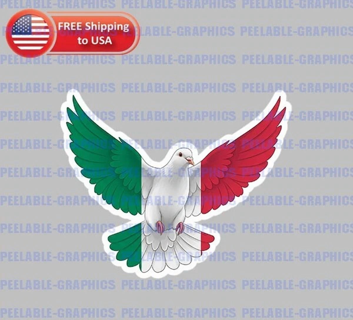 DOPASTICKER Dove Italy Flag Italian Sticker Phone Sticker, Latop ...