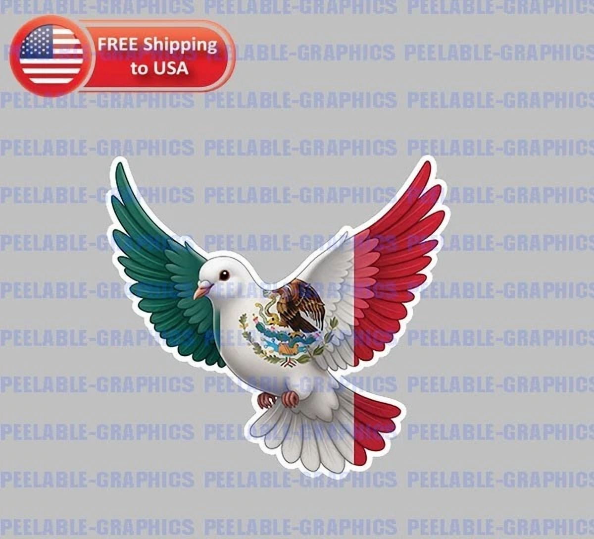 DOPASTICKER Dove Mexico Flag Mexi.Can Mx Sticker Phone Sticker, Latop ...