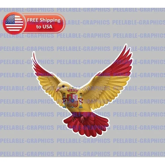 DOPASTICKER Dove Spain Flag Spanish Sticker Phone Sticker, Latop ...