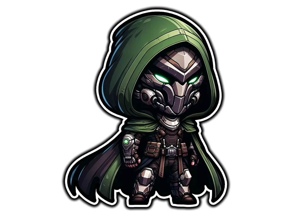 DOPASTICKER Dr. Doom Chibi Sticker Decal Phone Decal Water Bottle ...