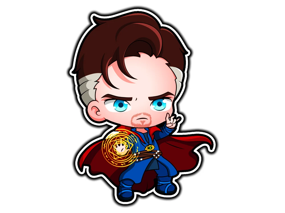 DOPASTICKER Dr. Strange Chibi Sticker Decal Phone Decal Water Bottle ...