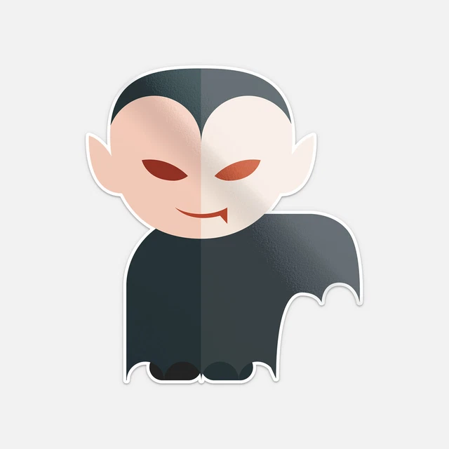 DOPASTICKER Dracula Kid Cartoon Sticker Decal Phone Decal Water Bottle ...