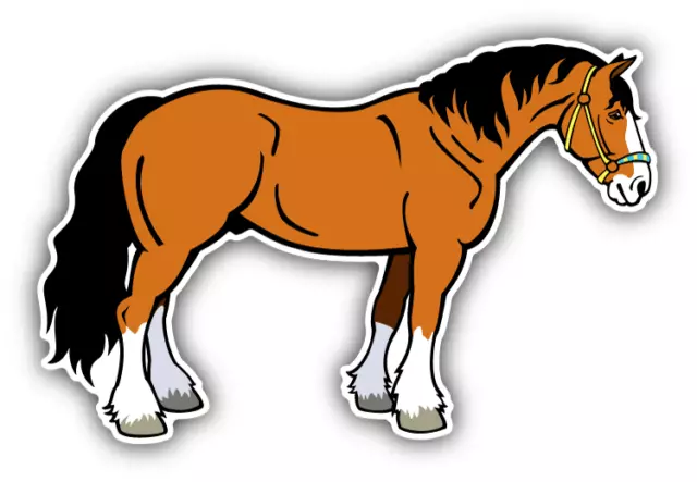 DOPASTICKER Draft Horse Animal Sticker Decal Phone Decal Water Bottle ...