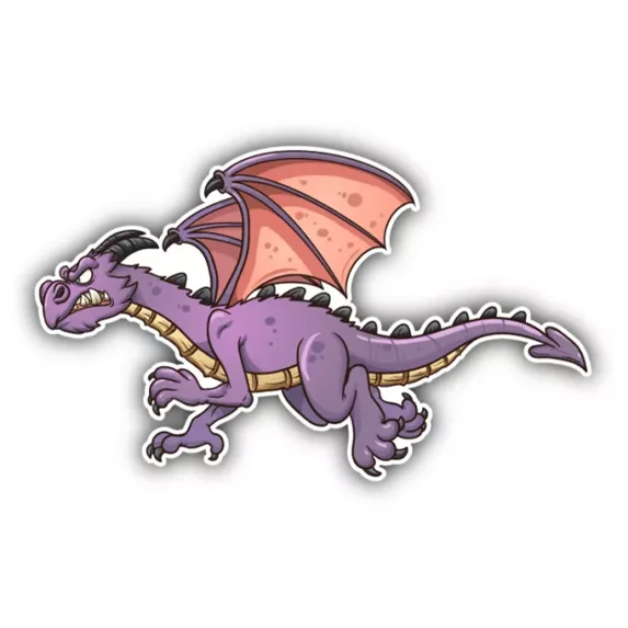 DOPASTICKER Dragon Cartoon Angry Sticker Decal Phone Decal Water Bottle ...