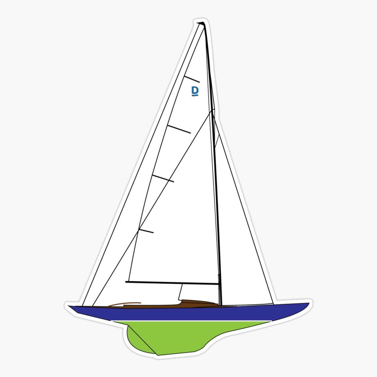 DOPASTICKER Dragon Clsailboat - Blue Sticker, Phone Sticker Car Sticker ...