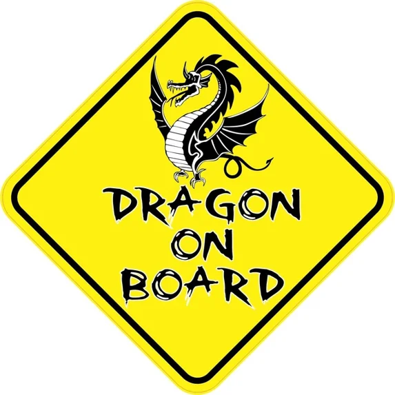DOPASTICKER Dragon On Board Sticker Phone Sticker, Latop Sticker, Lover ...