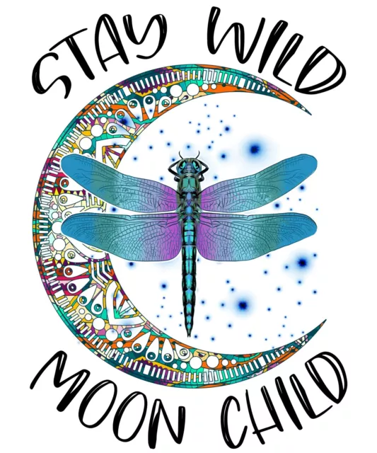 DOPASTICKER Dragonfly Sticker Stay Wild Moon Child Always Forever ...