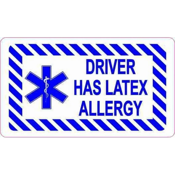 DOPASTICKER Driver Has Latex Allergy Sticker Medical Sticker Phone ...