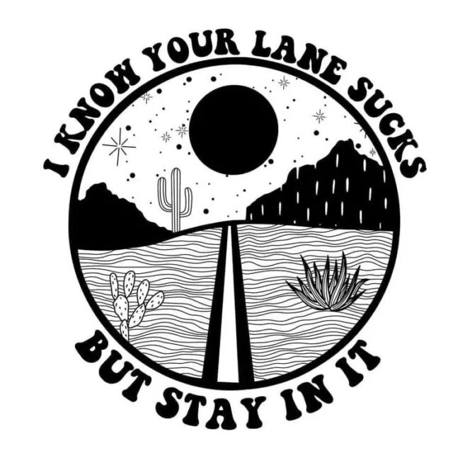 DOPASTICKER Driving Road Rage Sticker Mind Your Own Business Stay In ...