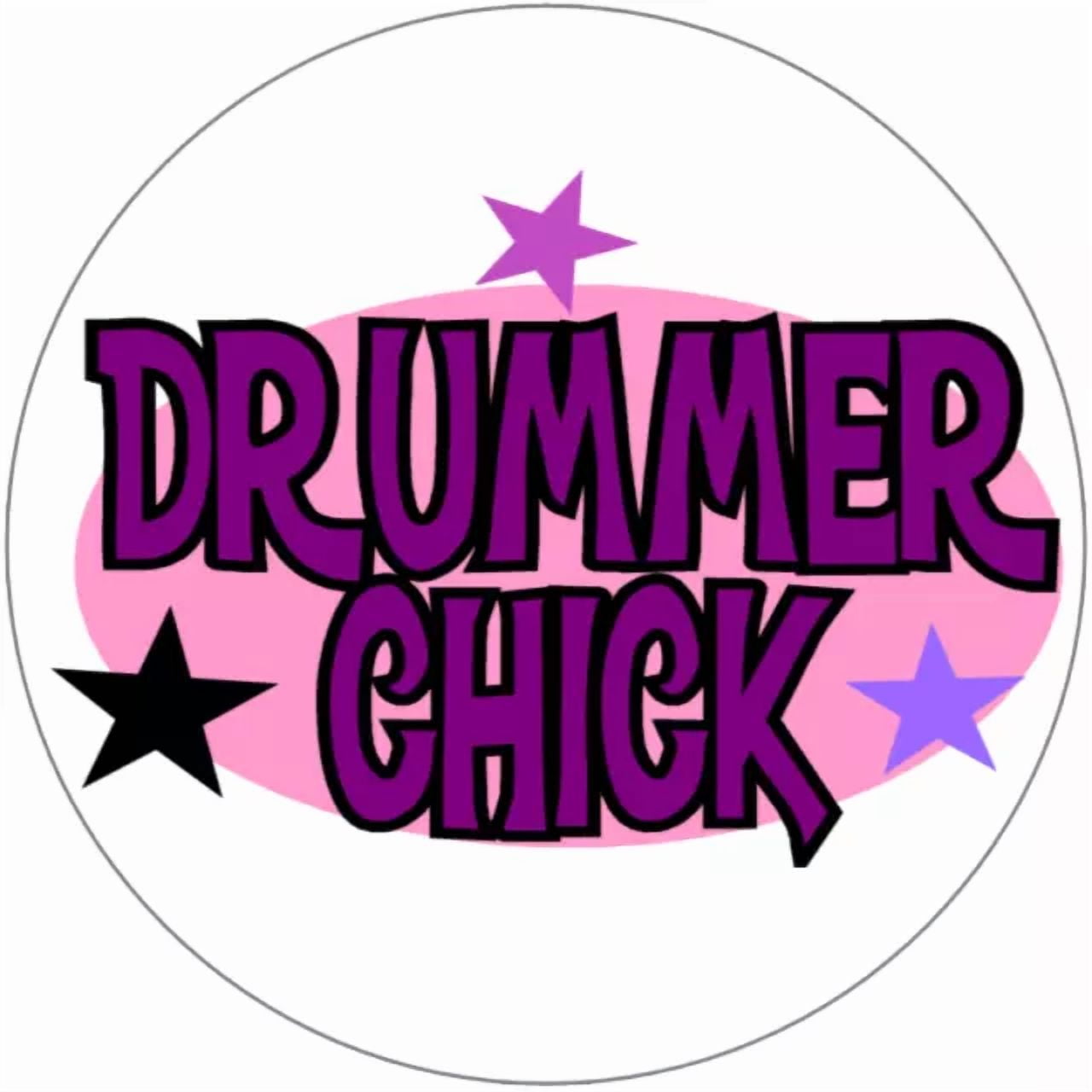 DOPASTICKER Drummer Chick Sticker, Drums Musician Band Phone Decal ...