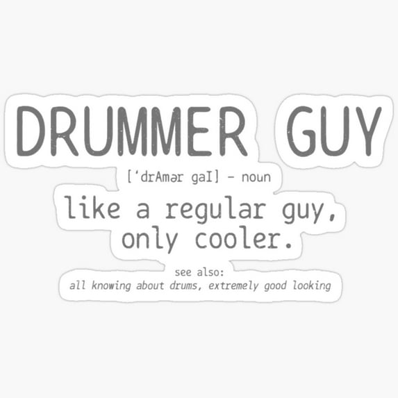 DOPASTICKER Drummer Guy Definition Vintage Drums Drumming Sticker Phone ...