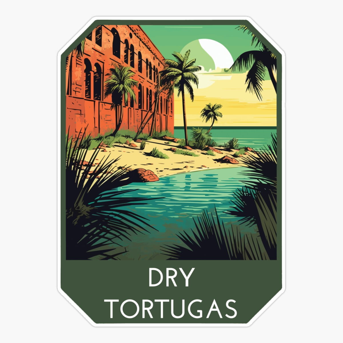 DOPASTICKER Dry Tortugas National Park Vintage Travel Art Sticker ...