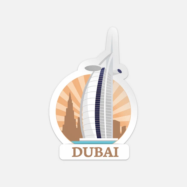 DOPASTICKER Dubai City United Arab Emirates World Travel Badge Sticker ...