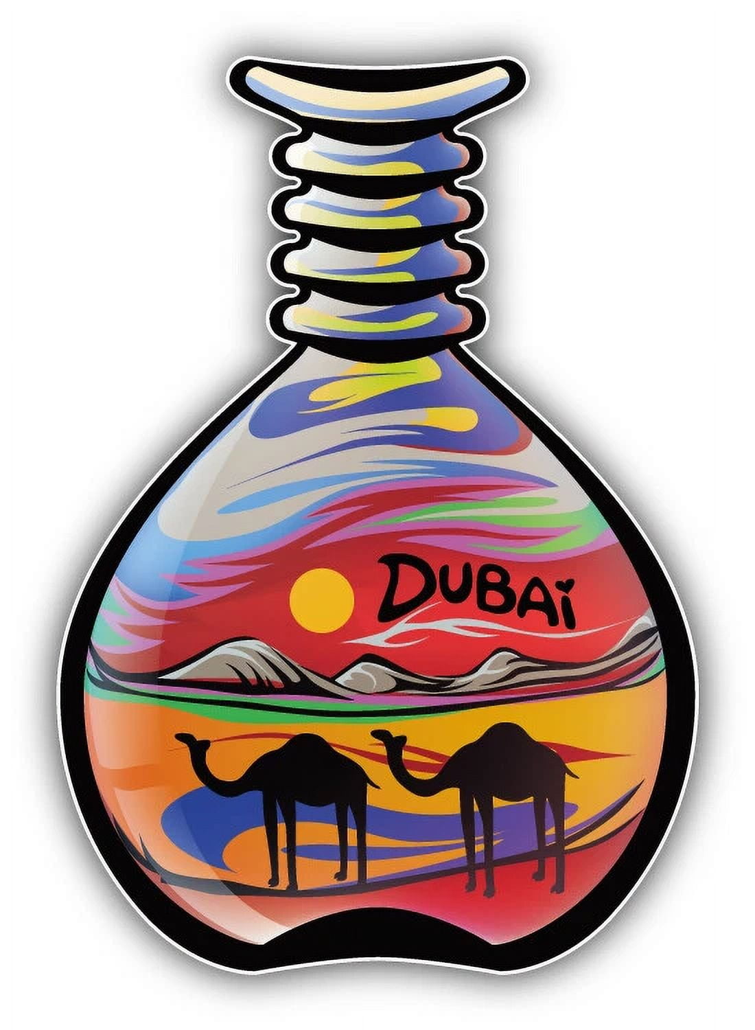 DOPASTICKER Dubai Colored Sand Bottle Car Bumper Sticker Waterproof ...