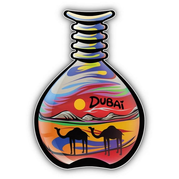DOPASTICKER Dubai Colored Sand Bottle Car Bumper Sticker Waterproof ...