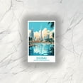 DOPASTICKER Dubai Travel Sticker Skyline Art With Vibrant Sunset For ...