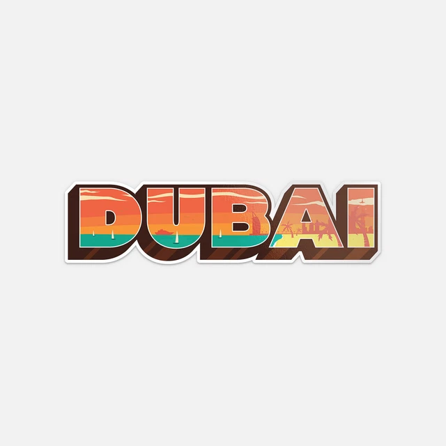DOPASTICKER Dubai United Arab Emirates World City Travel Sticker Decal ...