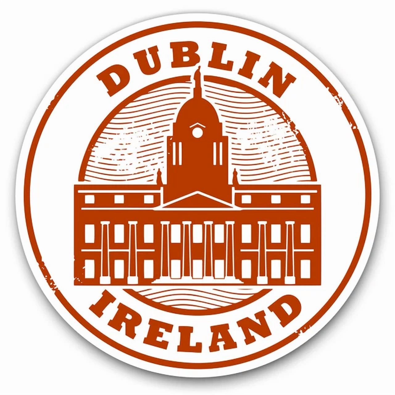 DOPASTICKER Dublin Ireland Irish Travel Architecture Cool Gift ...