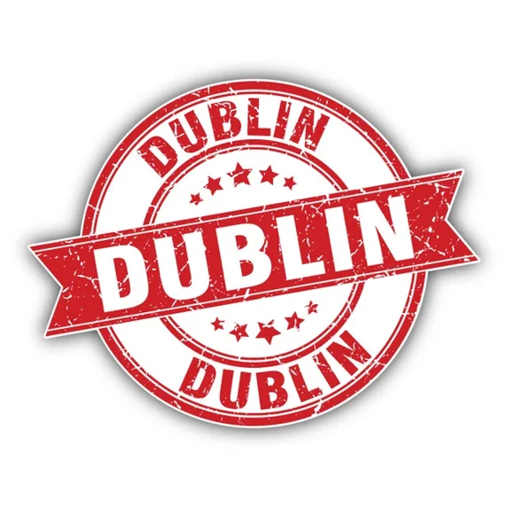 DOPASTICKER Dublin Travel Rubber Sticker Decal Phone Decal Water Bottle ...