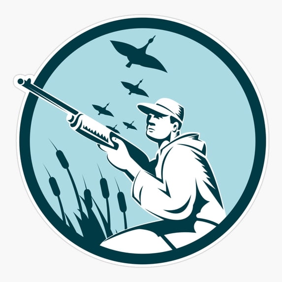 DOPASTICKER Duck Hunter Rile Circle Retro Sticker, Phone Sticker Car ...