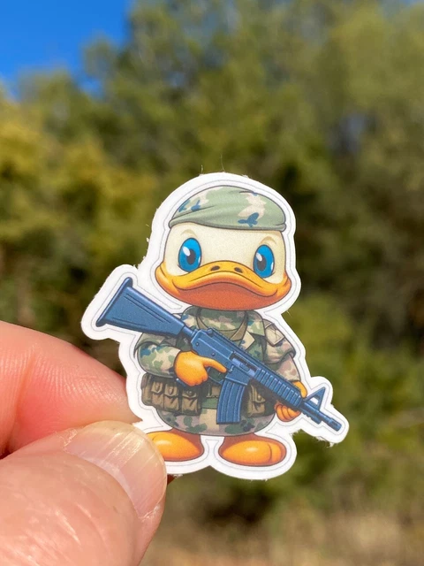 DOPASTICKER Duck Hunter, Rubber Ducky Wearing Camouflage With A Rifle ...
