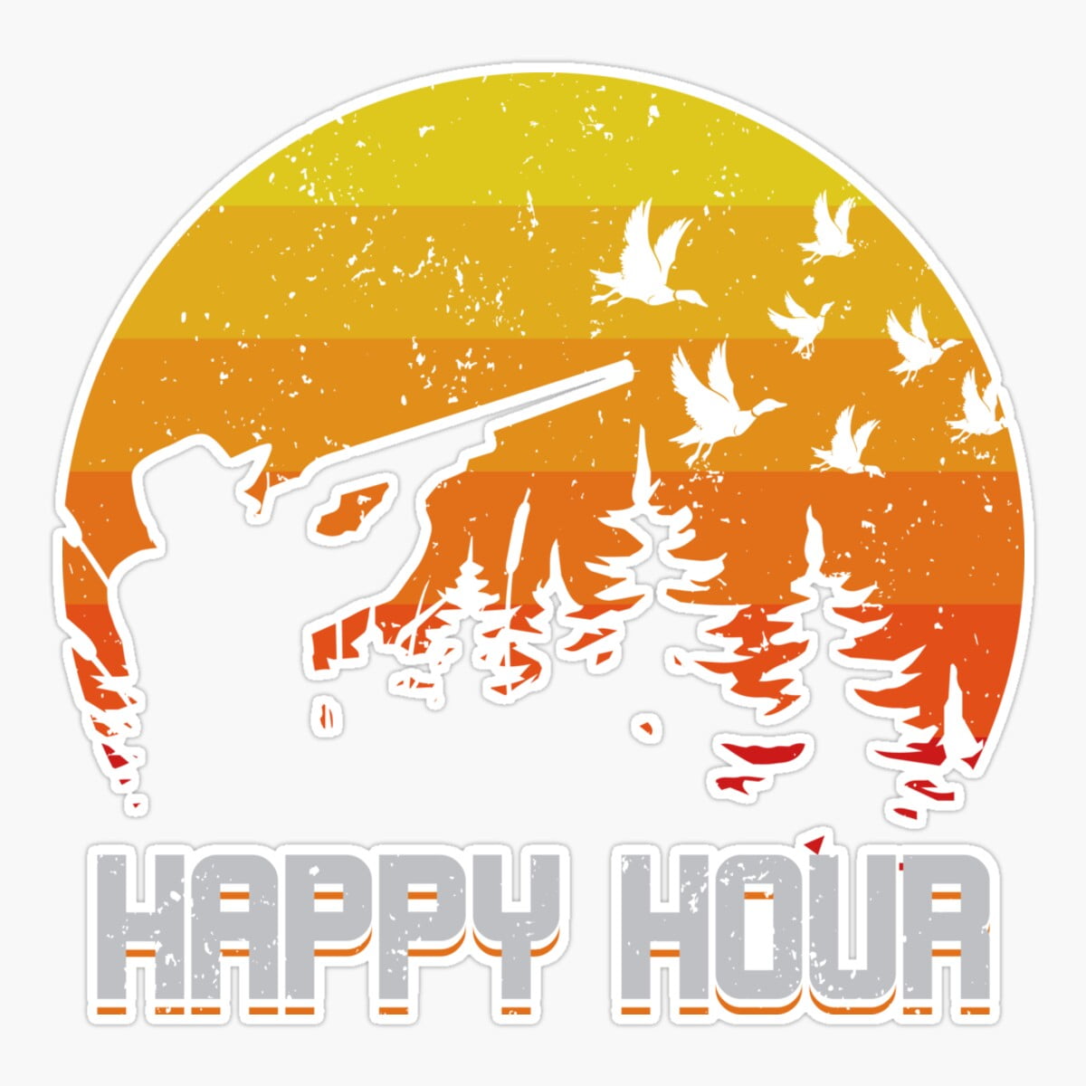 DOPASTICKER Duck Hunting Happy Hour Sticker, Phone Sticker Car Stickers ...