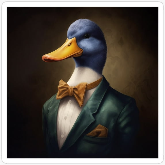 DOPASTICKER Duck In A Suit Sticker Phone Sticker, Latop Sticker, Lover ...