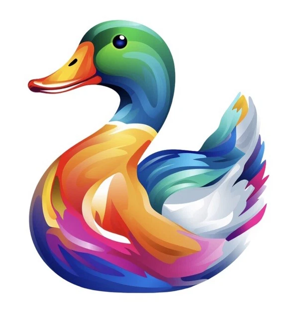DOPASTICKER Duck Sticker Colorful Pond Vivid Rainbow Farm Country ...