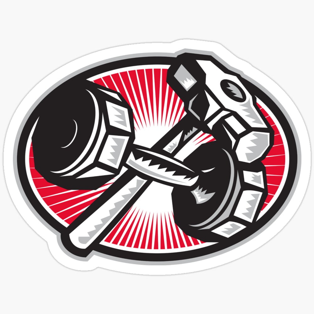 DOPASTICKER Dumbbell And Sledgehammer Retro Sticker Phone Decal Water ...