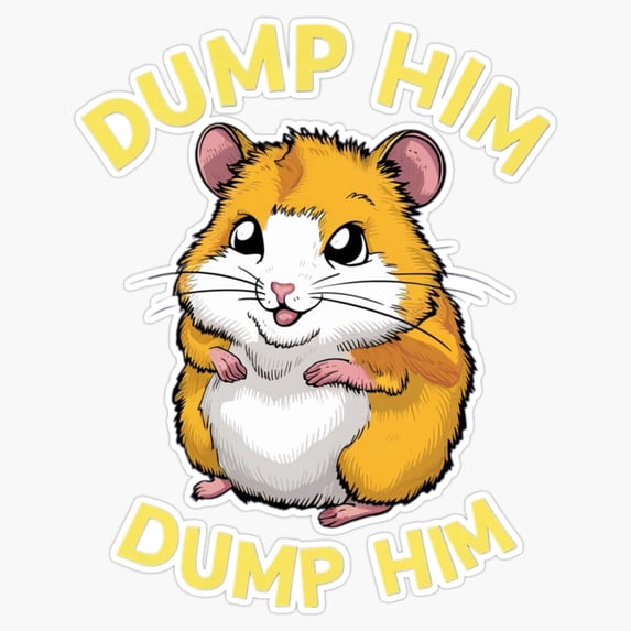 DOPASTICKER Dump Him Hamster,Sad Hamster, Cute Hamster Sticker, Phone ...
