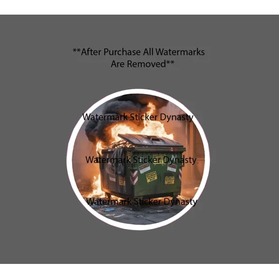 DOPASTICKER Dumpster Fire Sticker Flames Trash Disaster Sticker Phone ...