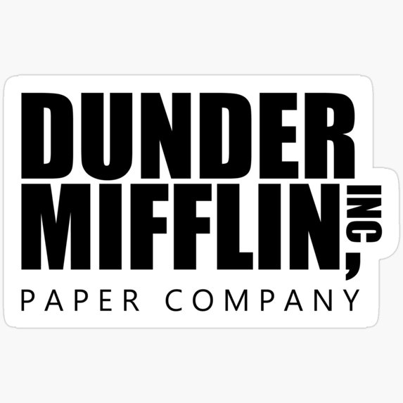 DOPASTICKER Dunder Mifflin Logo - B,W Sticker. Gift You - Decorate ...