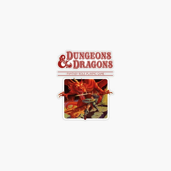 DOPASTICKER Dungeons & Dragons Base Set Red Logo Sticker, Phone Sticker ...