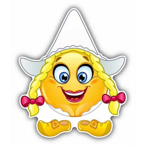 DOPASTICKER Dutch Girl Smile Cartoon Sticker Design Phone Water Bottle ...