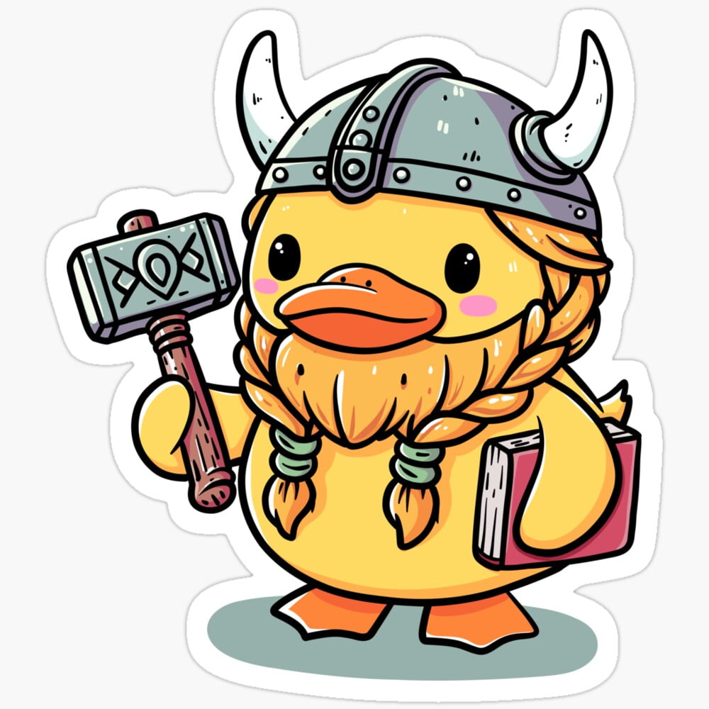 DOPASTICKER Dwarven Ducko Sticker, Decorate Laptops, Water Bottles, And More! Phone Decal Water ...