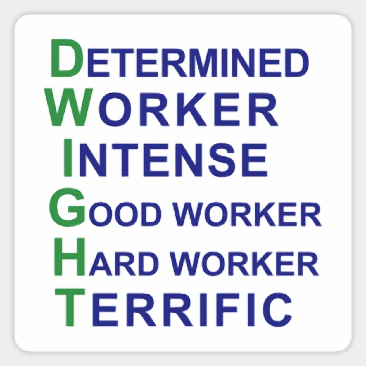 DOPASTICKER Dwight Schrute - Determined Worker Intense Good Worker Hard ...