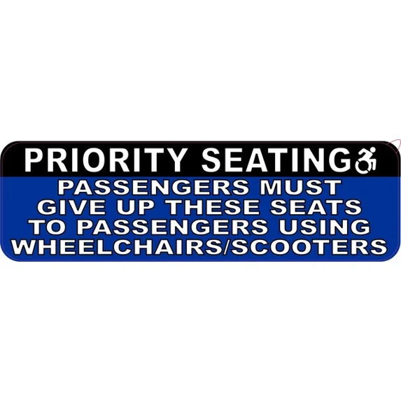 DOPASTICKER Dynamic Disability Priority Seating Sticker Bus Transit ...