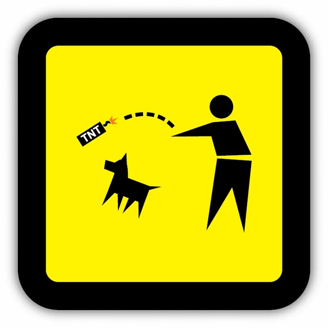 DOPASTICKER Dynamite Dog Warning Sticker Decal Phone Decal Water Bottle ...
