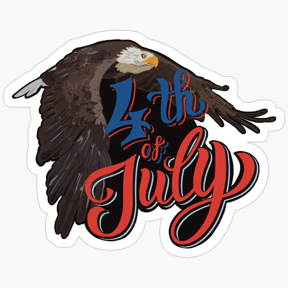 DOPASTICKER Eagle 4Th Of July Sticker Fourth Of July Sticker, Memorial ...