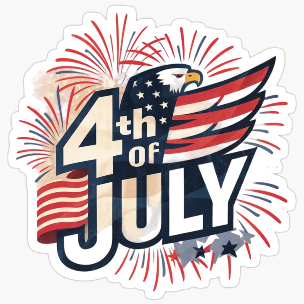 DOPASTICKER Eagle - 4Th Of July Sticker Fourth Of July Sticker ...